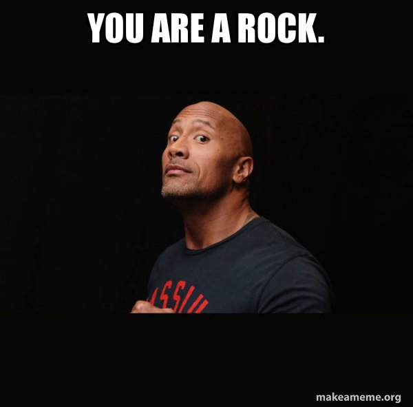you are a rock. - Dwayne Johnson (The Rock) Meme Generator