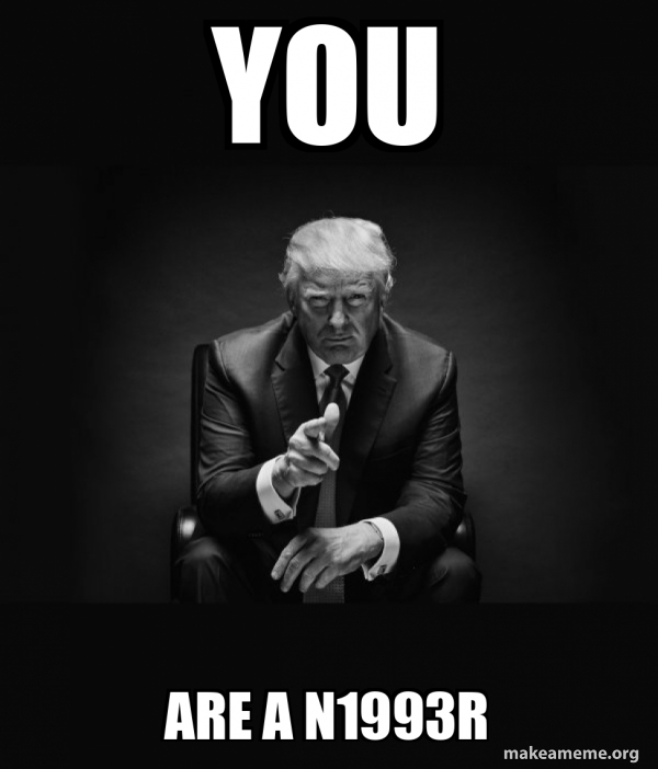 YOU Are a n1993r - Trump Sitting In Chair - I Am In Their Way Meme ...