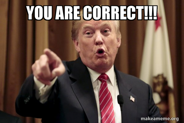 You are correct!!! - Donald Trump Says Meme Generator