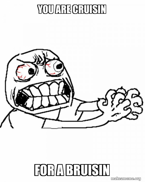 YOU ARE CRUISIN FOR A BRUISIN - Angry Meme Generator