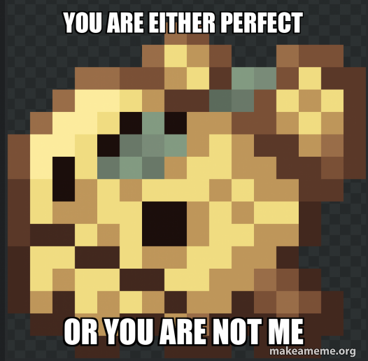 You are either perfect Or you are not me Meme Generator