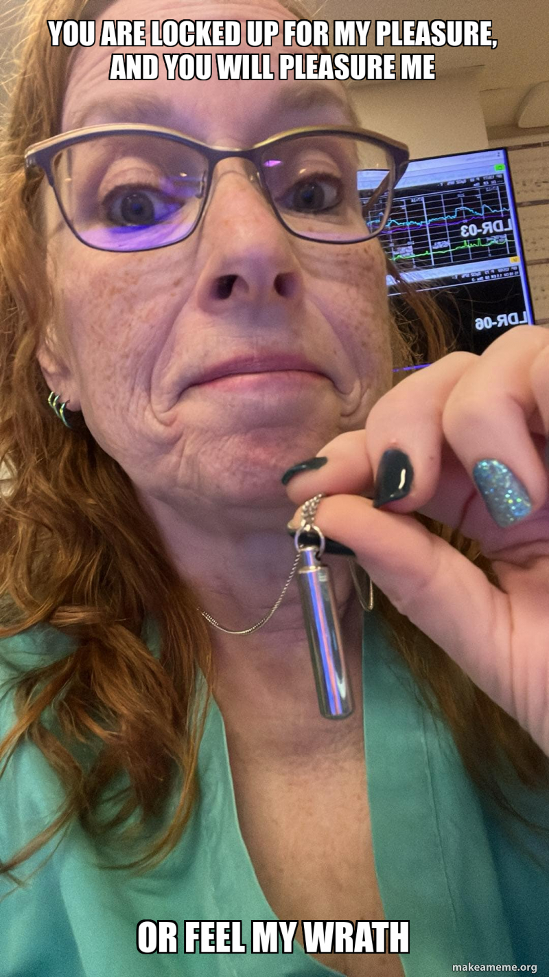 you are locked up for my pleasure, and you will pleasure me or feel my ...