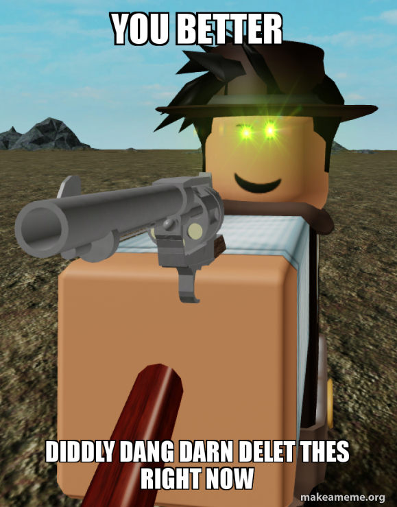 YOU BETTER dIDDLY DANG DARN DELET THES RIGHT NOW Meme Generator