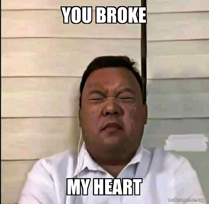 YOU BROKE MY HEART Meme Generator