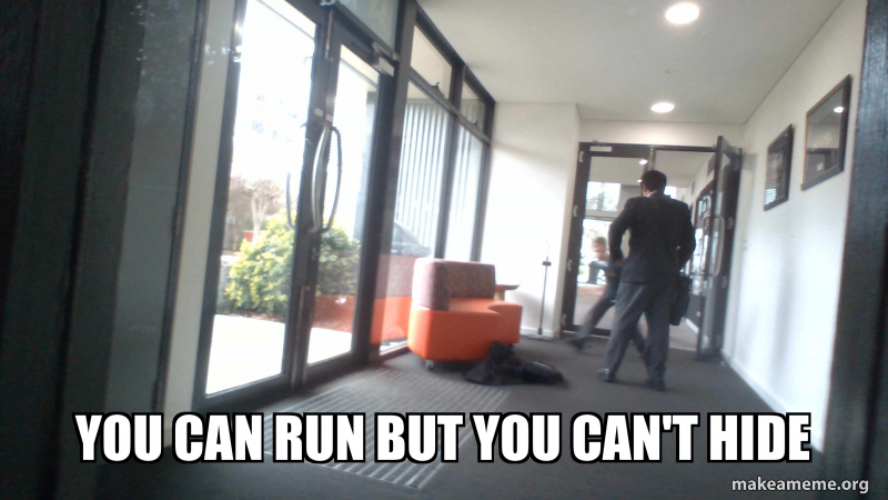 YOU CAN RUN BUT YOU CAN'T HIDE Meme Generator