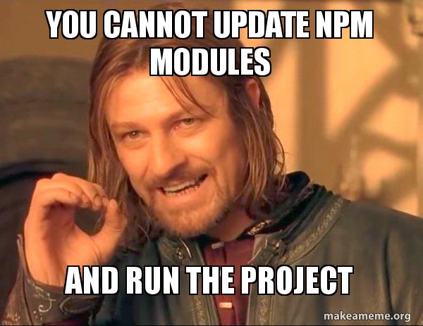 You cannot update NPM modules and run the project - One Does Not Simply ...
