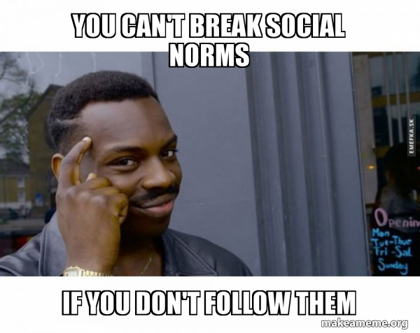 You can't break social norms If you don't follow them - Roll Safe Black ...