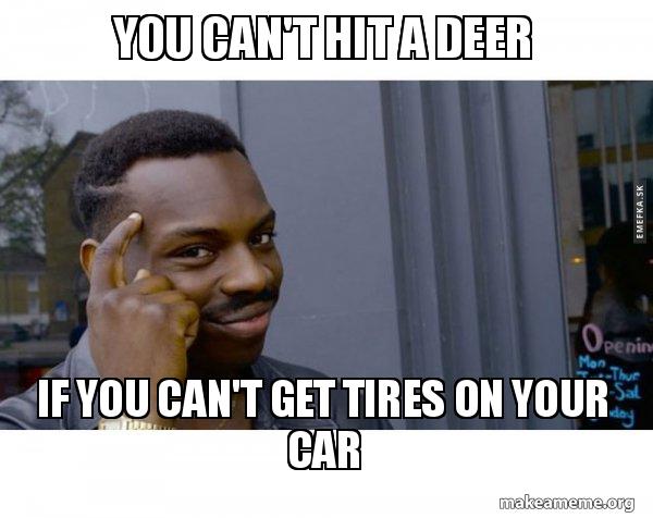 You can't hit a deer If you can't get tires on your car - Roll Safe ...