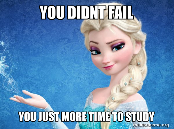 You didnt Fail You just More time to study - Elsa from Frozen Meme ...