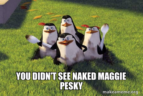 YOU DIDN'T SEE NAKED MAGGIE PESKY Meme Generator