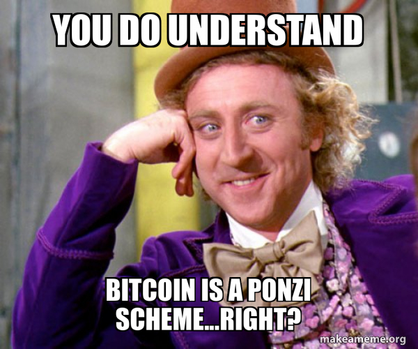 YOU DO UNDERSTAND BITCOIN IS A PONZI SCHEME...RIGHT? - Willy Wonka ...