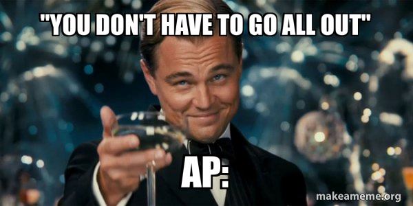"You don't have to go all out" AP: - Great Gatsby Reaction - Leonardo ...