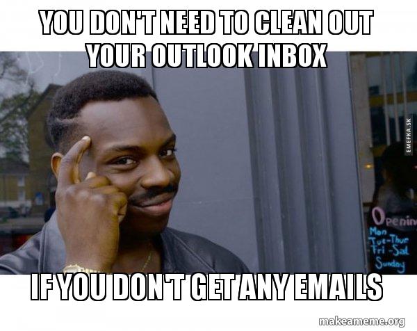 You don't need to clean out your outlook inbox if you don't get any ...