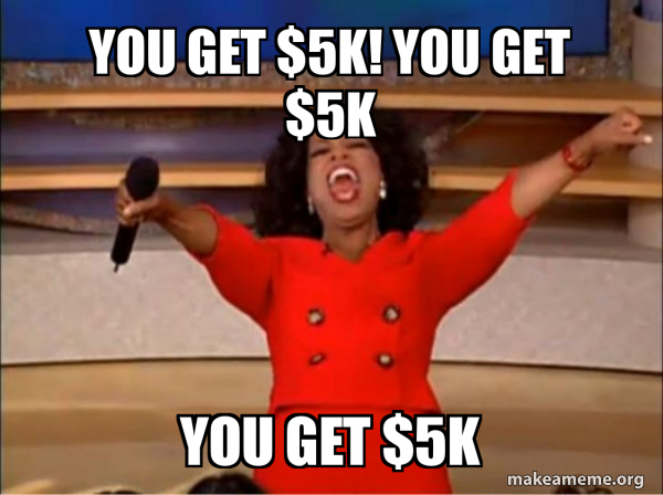 You get $5K! You get $5K You get $5K - Oprah Winfrey - You Get a Car ...
