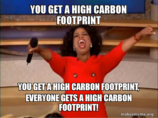 you get a high carbon footprint you get a high carbon footprint ...
