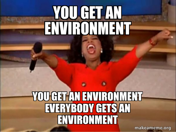 YOU GET AN ENVIRONMENT YOU GET AN ENVIRONMENT EVERYBODY GETS AN ...
