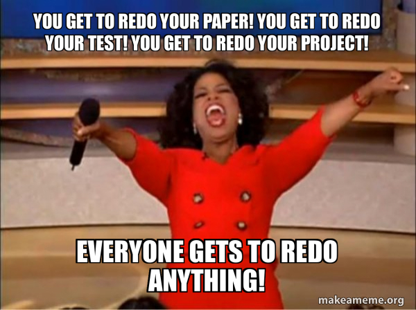 You get to redo your paper! You get to redo your test! You get to redo ...