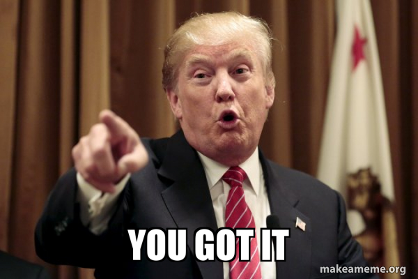 you got it - Donald Trump Says Meme Generator