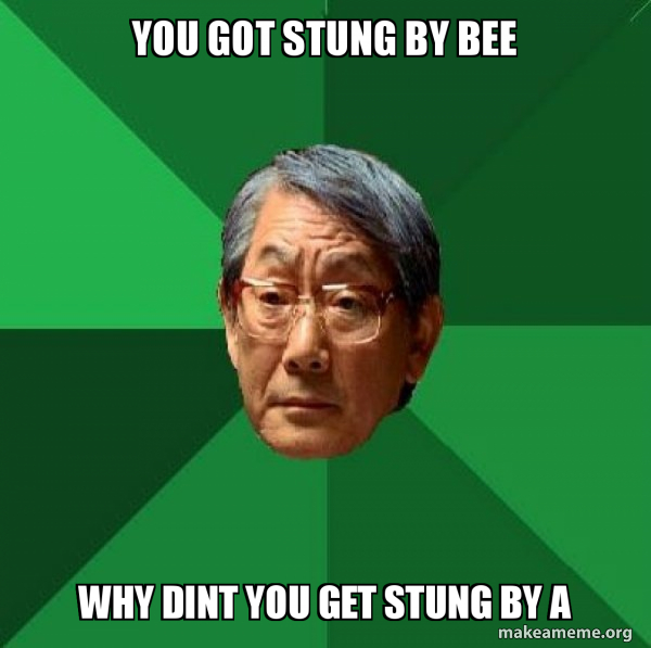 You got stung by bee why dint you get stung by A - High Expectations ...
