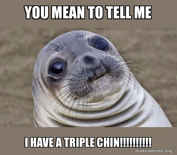 you mean to tell me I HAVE A TRIPLE CHIN!!!!!!!!!! - Squeamish Seal ...
