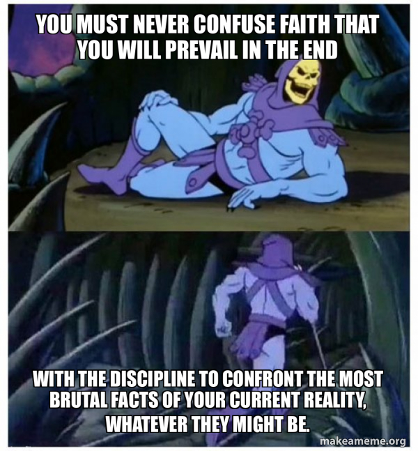 You must never confuse faith that you will prevail in the end with the ...