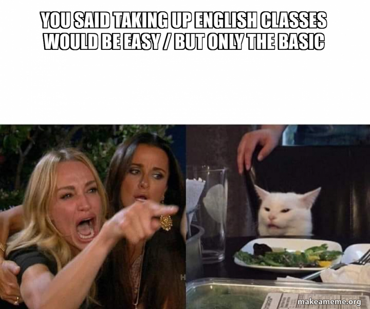 You said taking up english classes would be easy / but only the basic ...