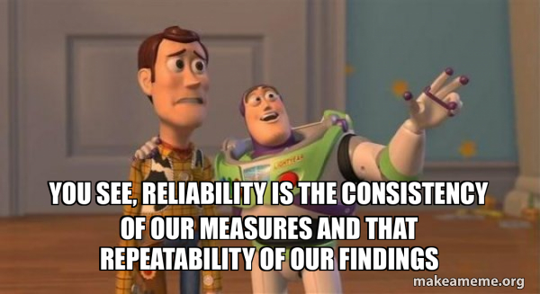 YOU SEE, RELIABILITY IS THE CONSISTENCY OF OUR MEASUREs AND THAT ...