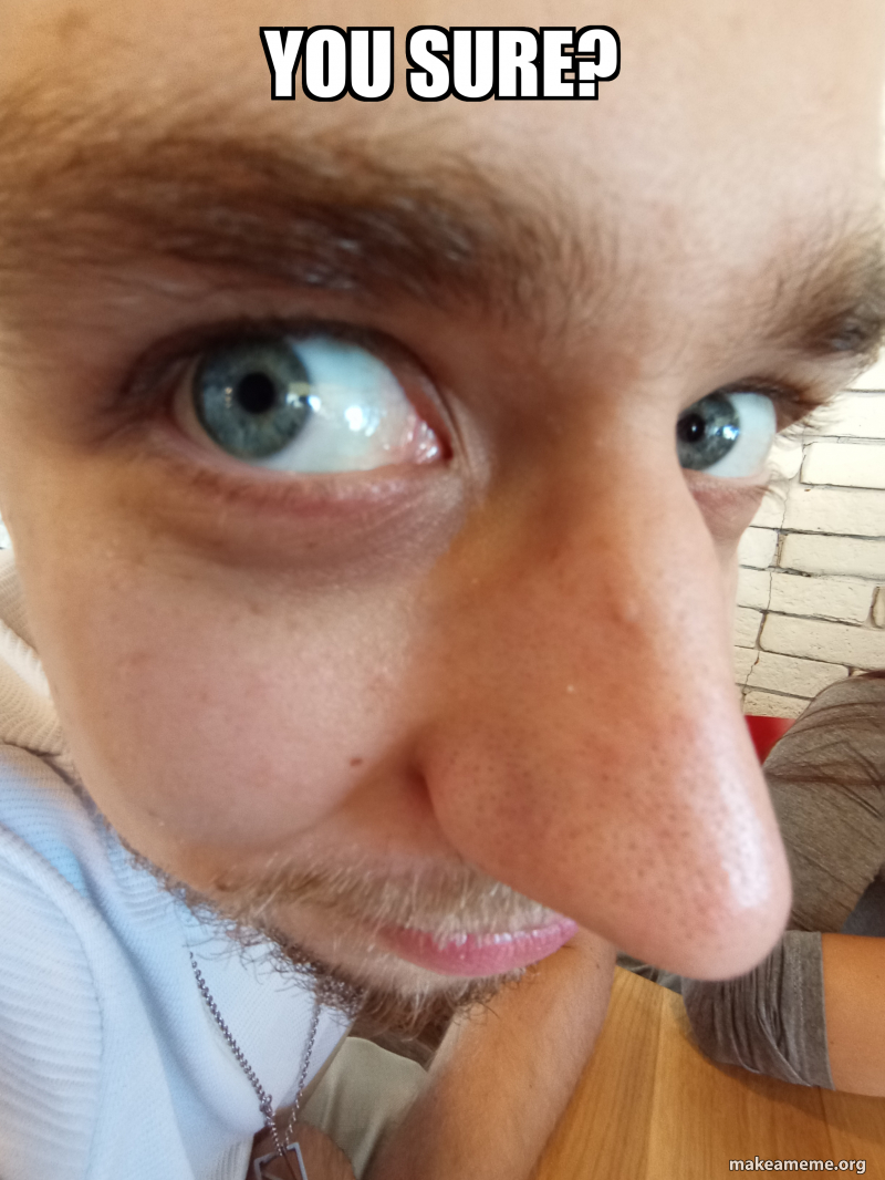 you sure? Meme Generator