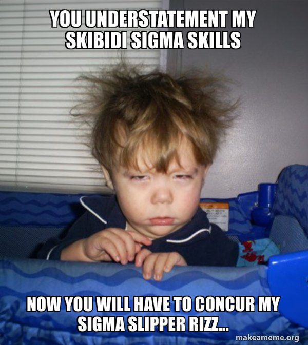 you understatement my skibidi sigma skills now you will have to concur ...