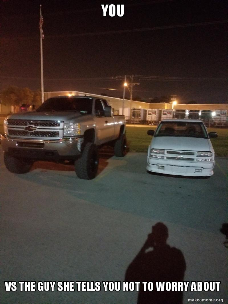 You Vs the guy she tells you not to worry About Meme Generator