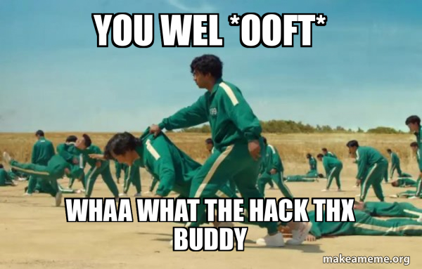 you wel *ooft* whaa what the hack thx buddy - Squid Game Ali Holding ...