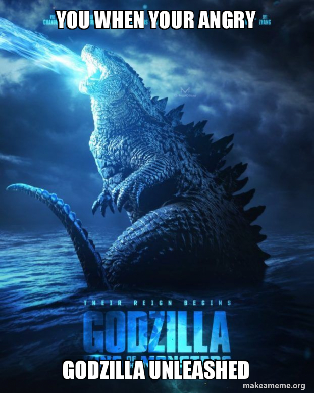 you when your angry Godzilla unleashed Meme Generator