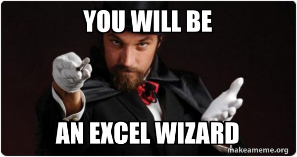 You will be An Excel Wizard - Magician (for my next trick) Meme Generator