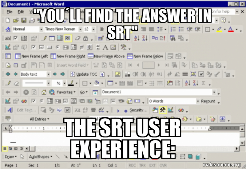 "You´ll find the answer in SRT" The SRT USer experience: Meme Generator