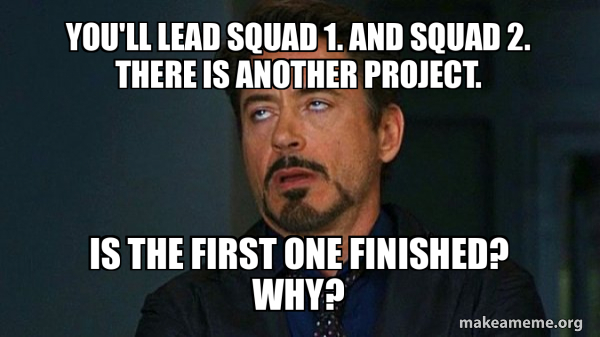 You'll lead squad 1. And Squad 2. There is another project. is the ...