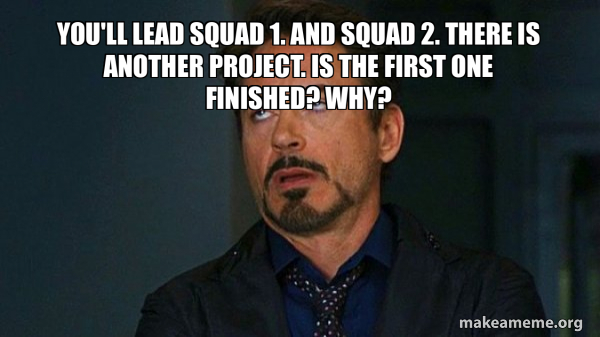 You'll lead squad 1. And Squad 2. There is another project. is the ...