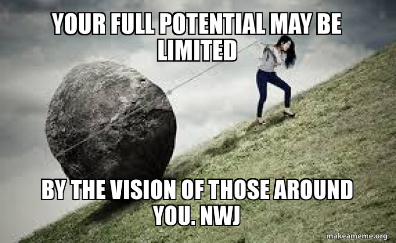Your full potential may be limited by the vision of those around you ...