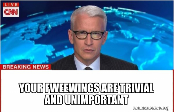 your fweewings are trivial and unimportant - Fake Headline Meme Generator