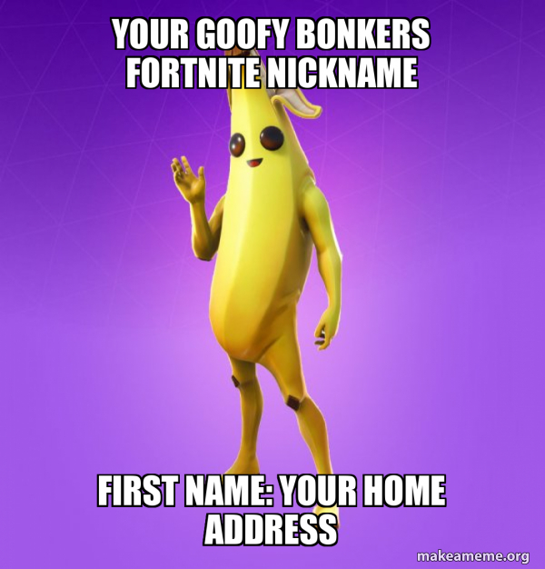 your GOOFY BONKERS fortnite nickname first name: your home address ...