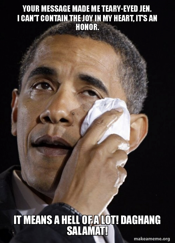 Your message made me teary-eyed Jen. I can't contain the joy in my ...