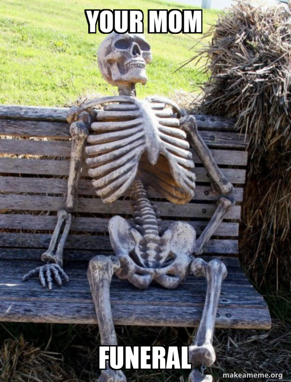 your mom funeral - Waiting Skeleton Meme Generator