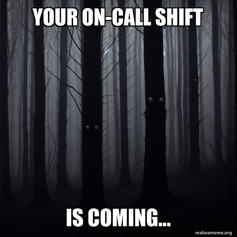 your on-call shift is coming... Meme Generator
