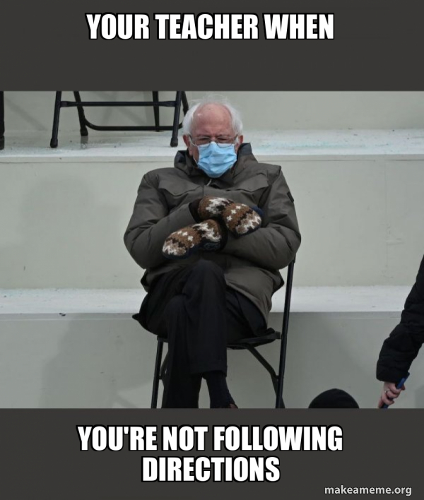 Teacher Directions Memes