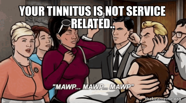 Your tinnitus is not service related.. Meme Generator