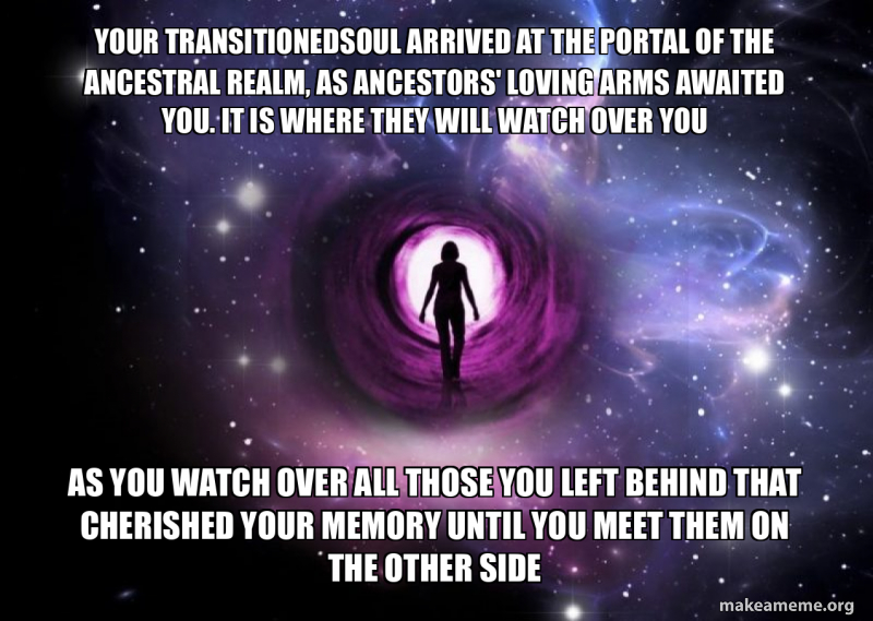 your transitionedsoul arrived at the portal of the ancestral realm, as ...