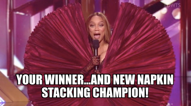 your winner...and new napkin stacking champion! Meme Generator