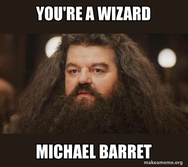 You're a Wizard Michael Barret - Hagrid - I should not have said that ...