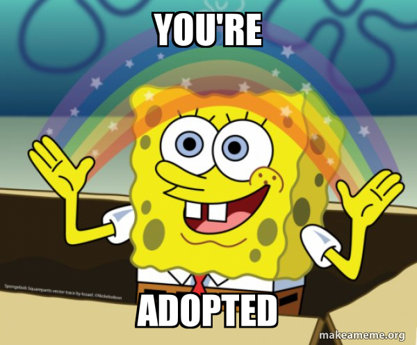 YOU'RE Adopted - Rainbow SpongeBob Meme Generator