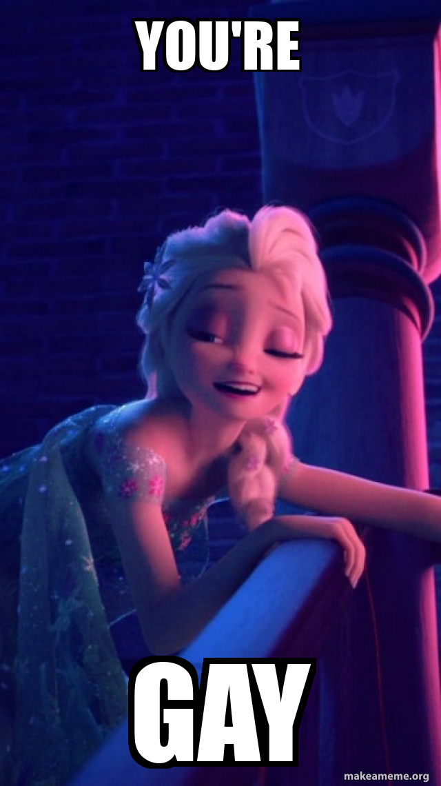 You're Gay - Drunk Elsa Meme Generator