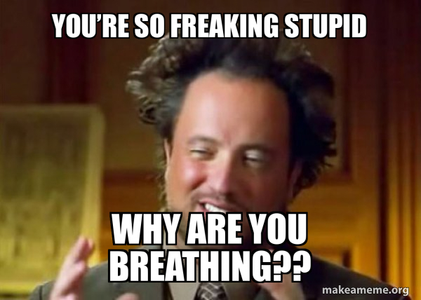 You’re so freaking stupid Why are you breathing?? - Ancient Aliens ...